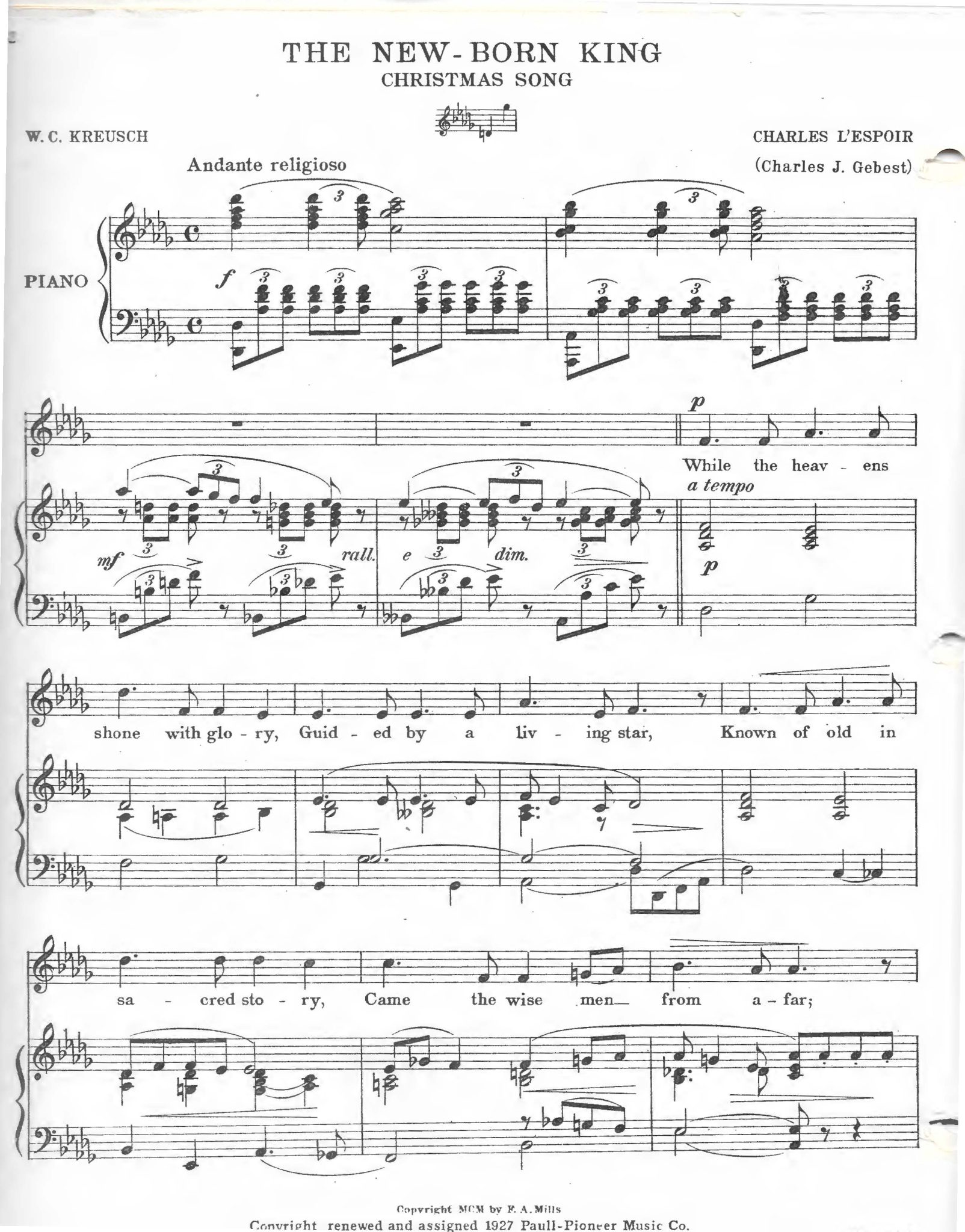 The New Born King - Mother of Mercy Catholic Hymns