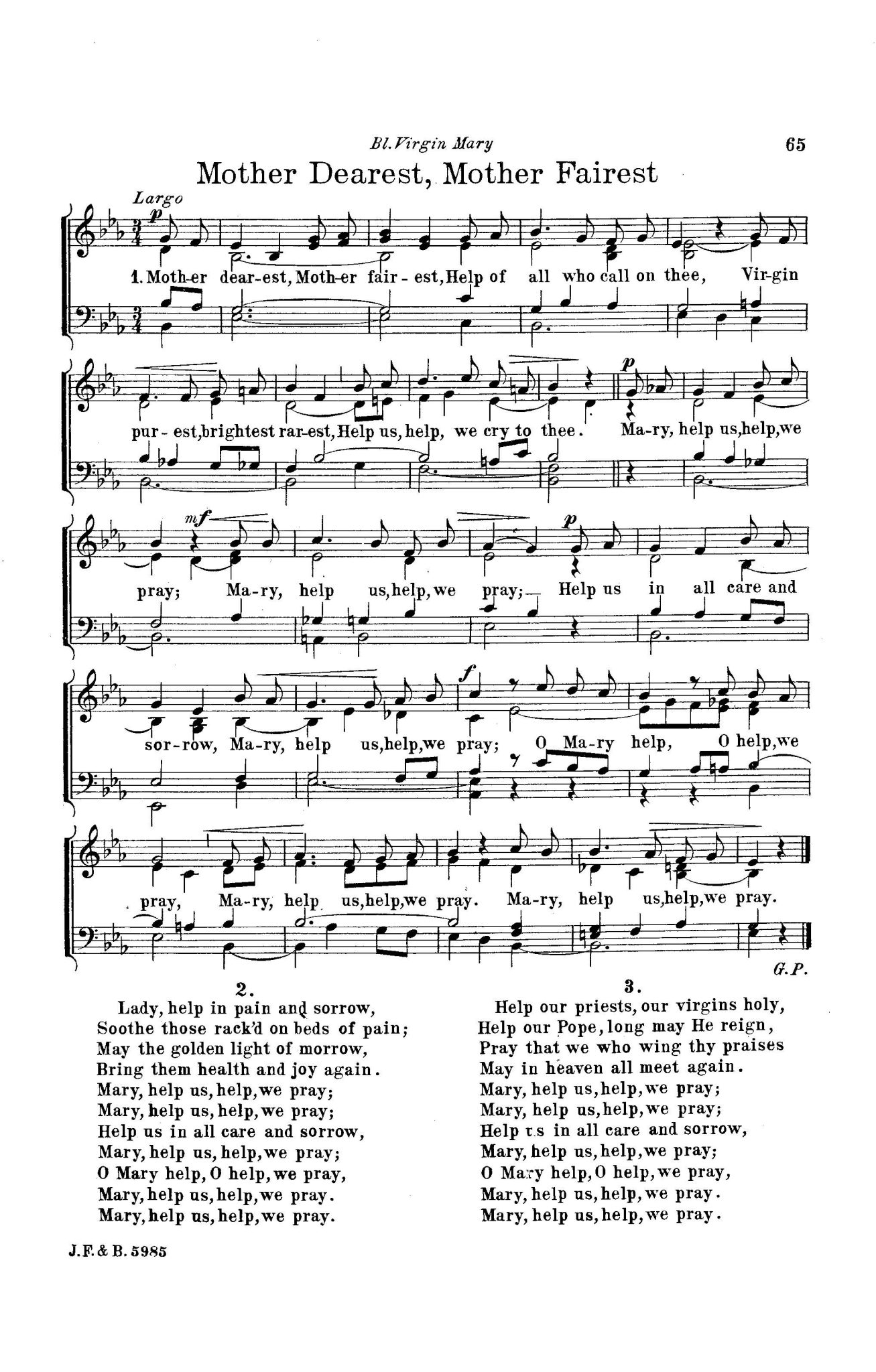 Mother Dearest, Mother Fairest - Mother of Mercy Catholic Hymns