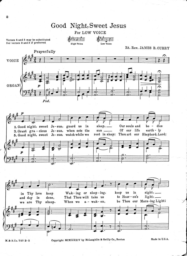 Good Night, Sweet Jesus - Mother of Mercy Catholic Hymns