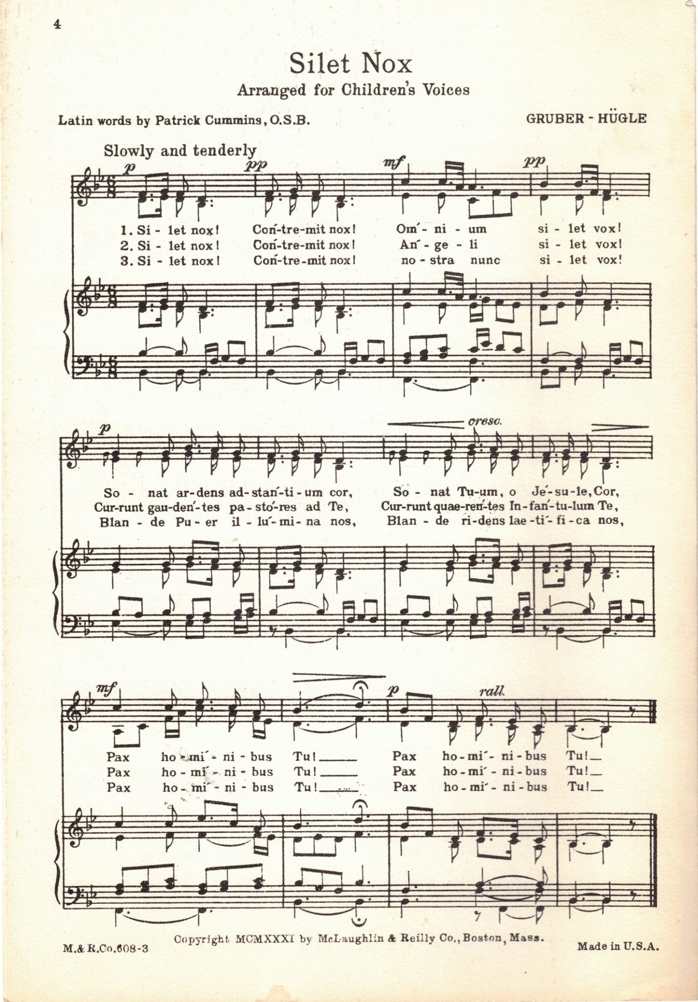 Silent Night - Mother of Mercy Catholic Hymns