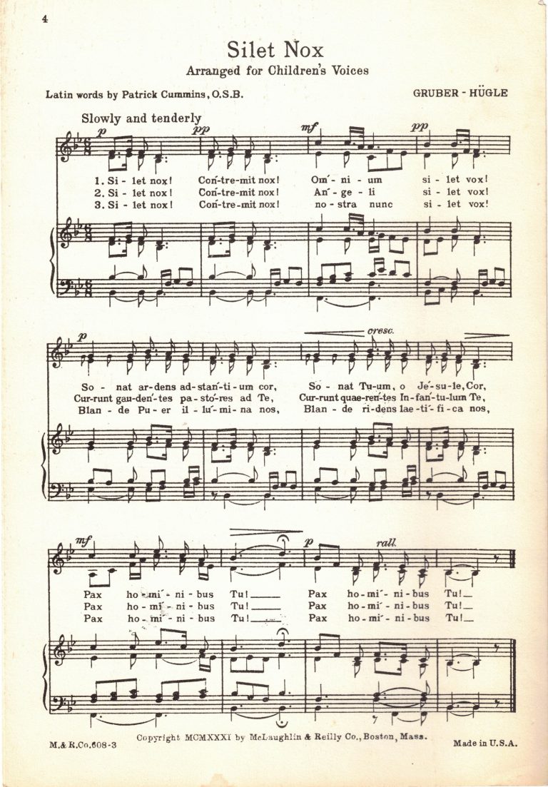 Silent Night - Mother of Mercy Catholic Hymns