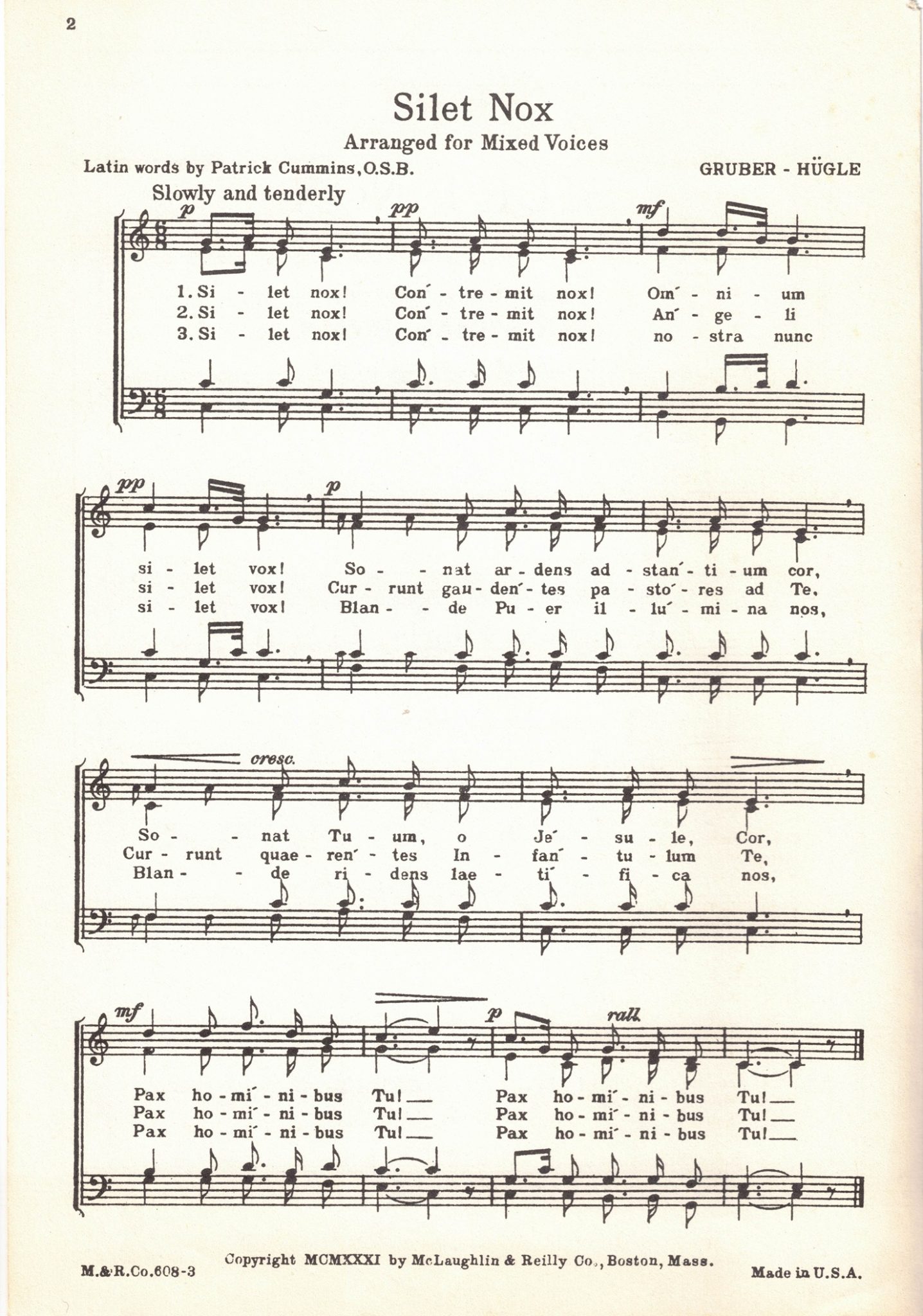 Silent Night - Mother of Mercy Catholic Hymns