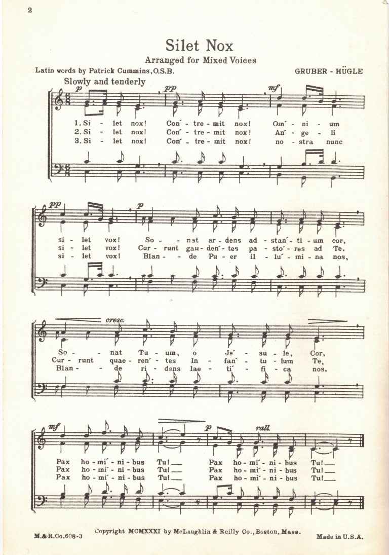 Silent Night - Mother of Mercy Catholic Hymns